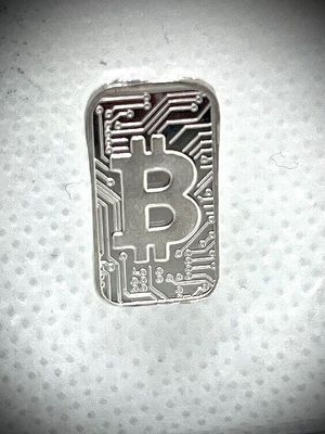 Bitcoin 1 gram .999 Fine Pure SILVER Bullion Bar Mini Proof 1g ₿ Crypto ...