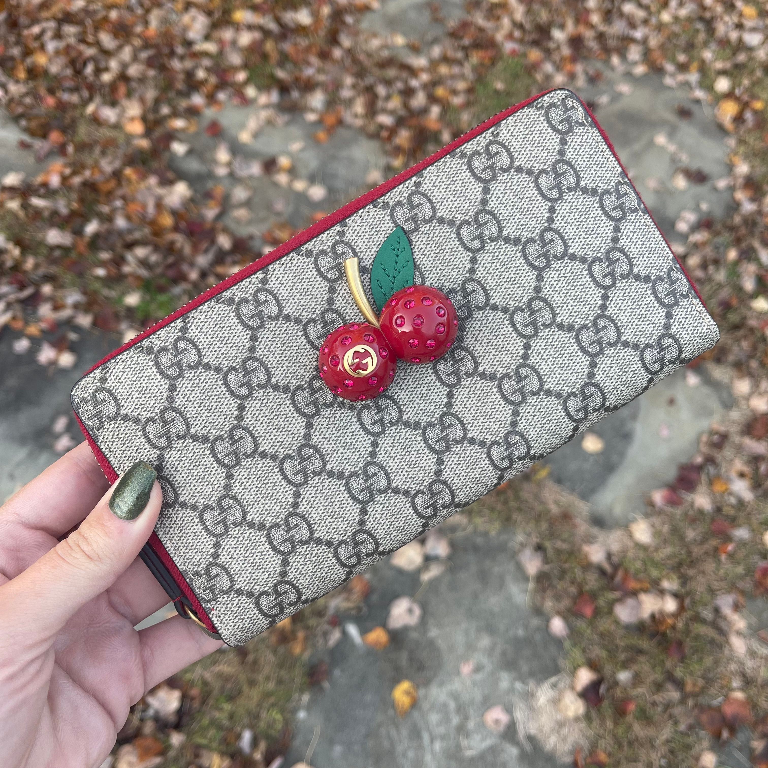 72.) Gucci cherry coated canvas long zip wallet · Whatnot 72.) Gucci cherry coated canvas long zip wallet · Whatnot