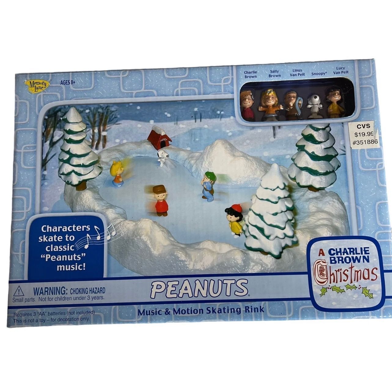 PEANUTS MUSICAL AND MOTION A CHARLIE BROWN CHRISTMAS SKATING RINK NEW ...