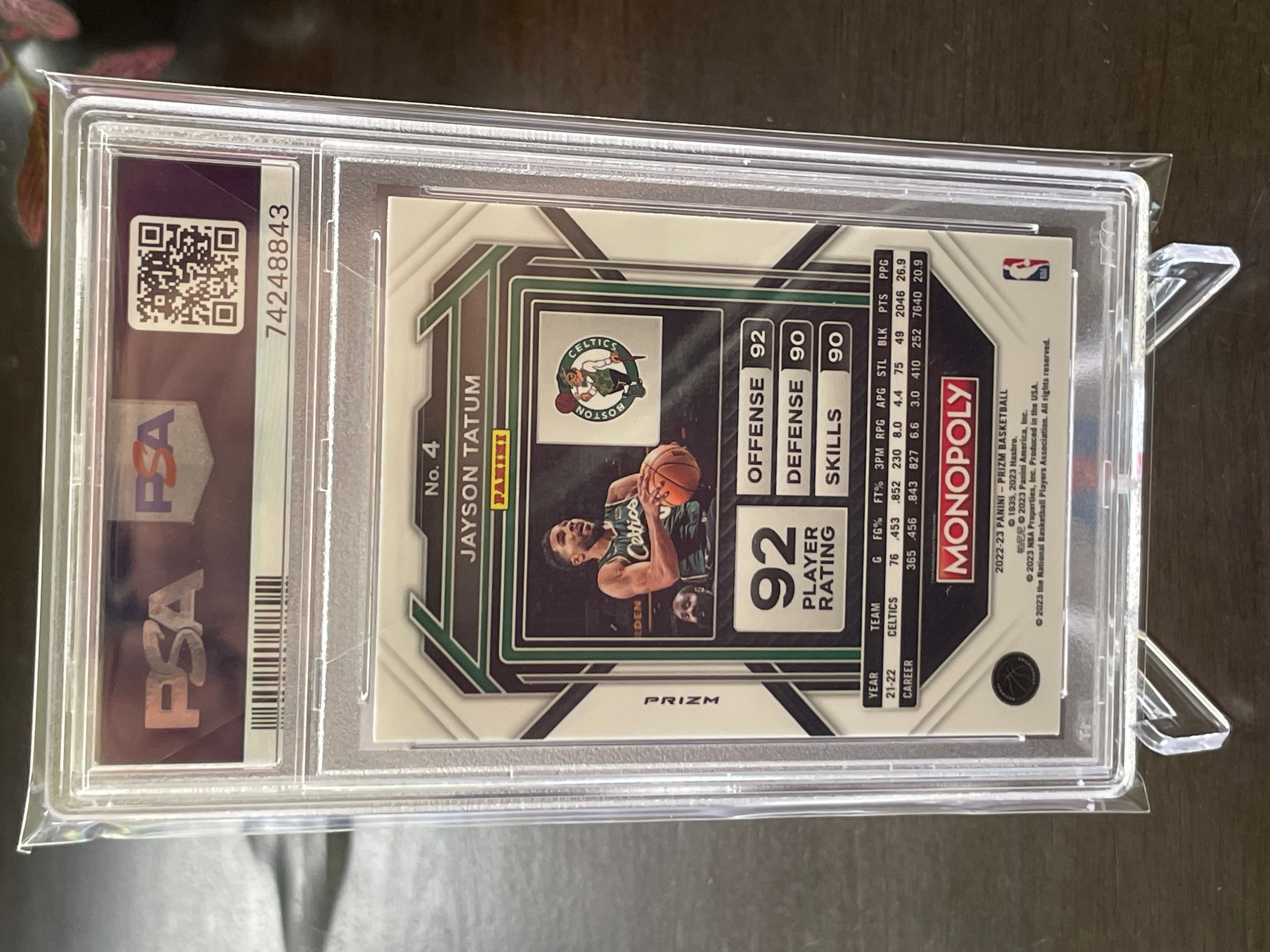 2022 Panini Prizm Monopoly Jayson Tatum 4 Monopoly Black PSA 2022 Panini Prizm Monopoly Jayson Tatum 4 Monopoly Black PSA