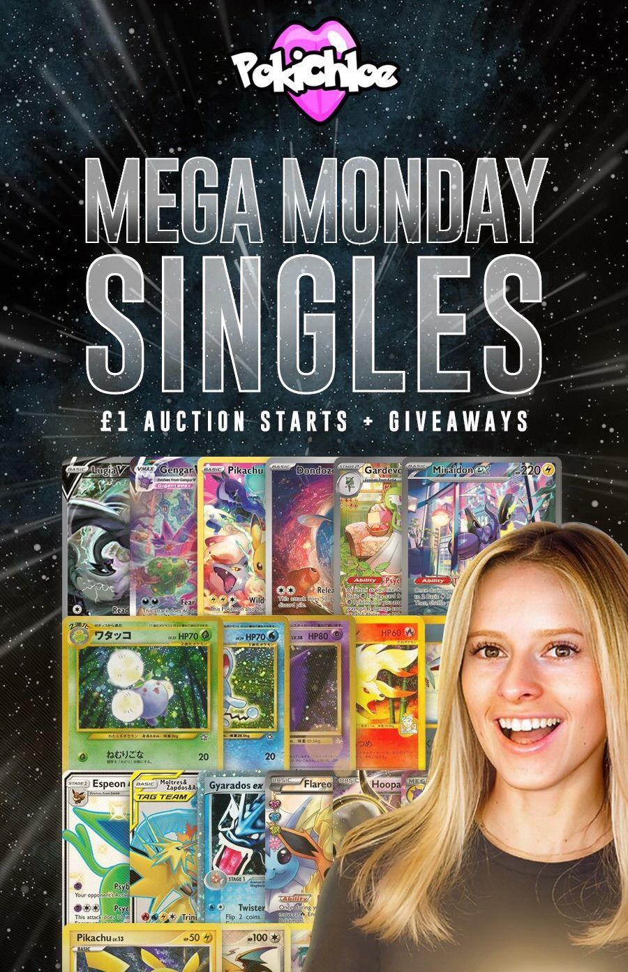 Whatnot - 🇬🇧 MEGA MONDAY SINGLES 🔥 Livestream by pokichloe #pokemon_cards