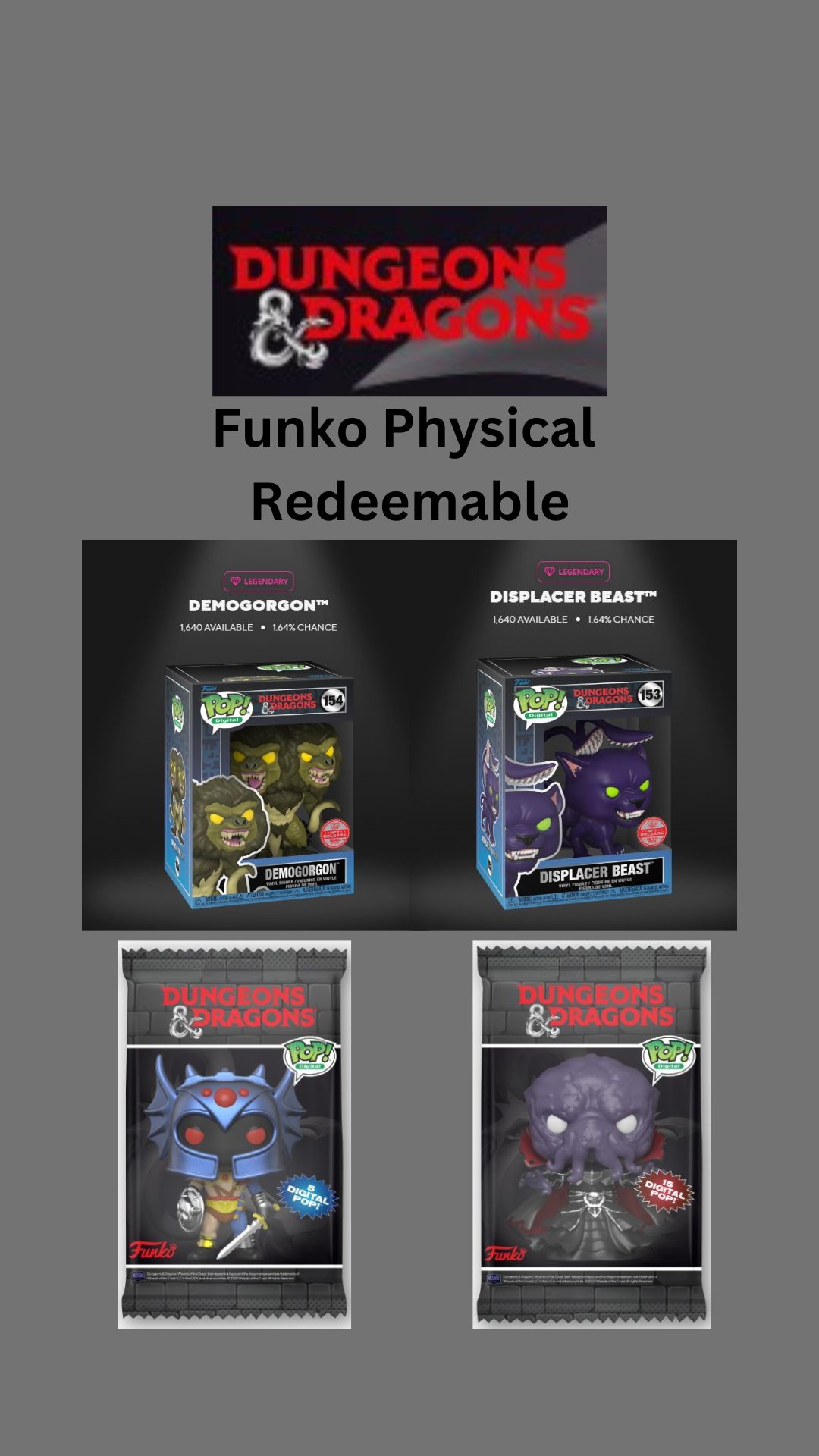 Whatnot - Triple Dungeons & Dragons Redeemable Funko NFT w/Giveaways ...