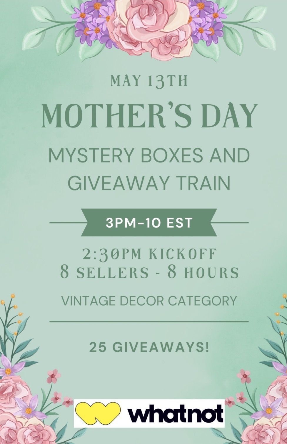 Whatnot - 🌸Mother’s Day Mystery Boxes & Giveaway Train!🚂 Livestream by ...