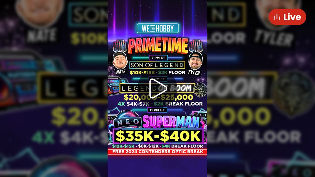 wethehobby is live · Football Breaks · $1 Starts, Hobby, Random Team ...