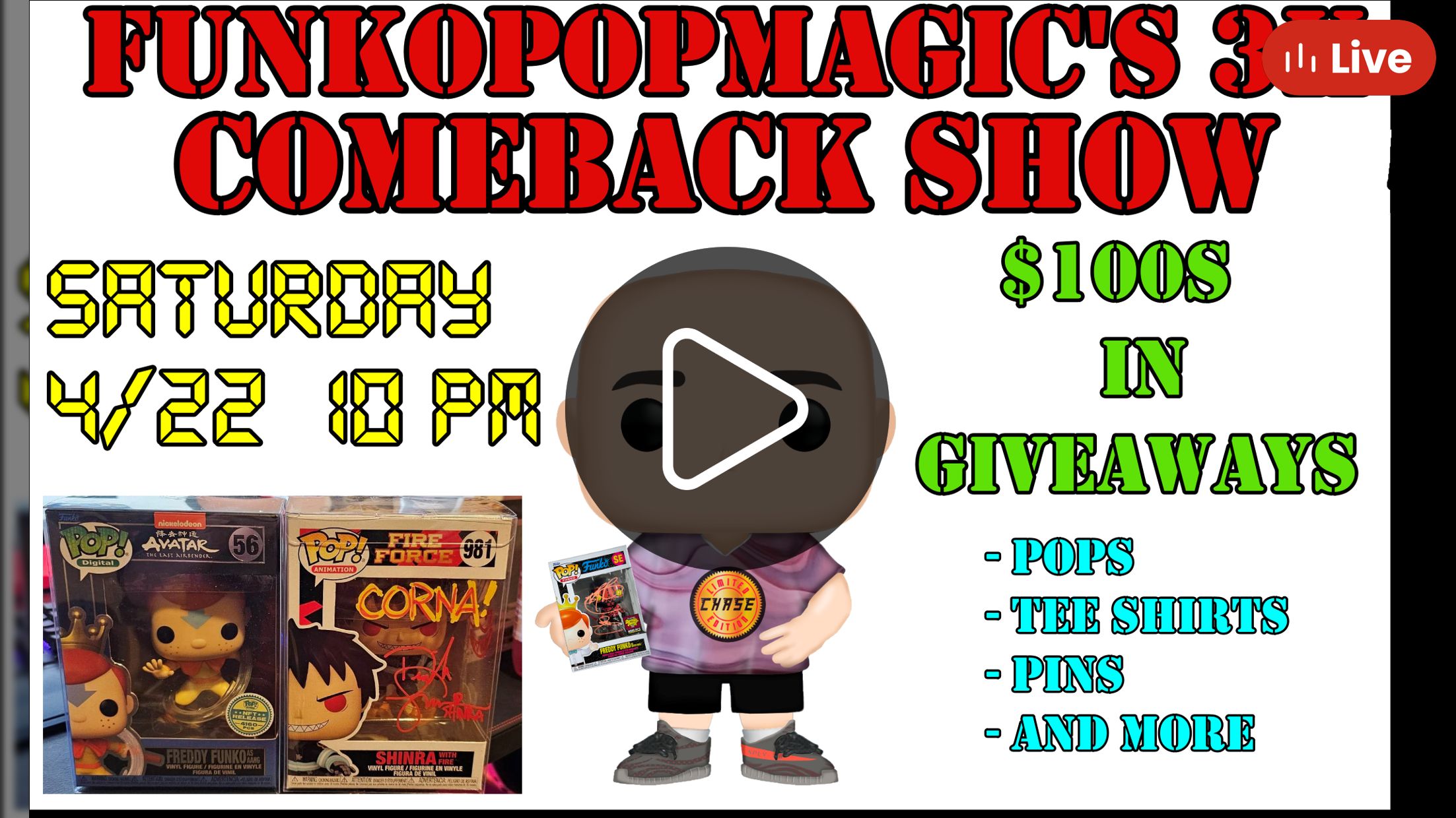 Whatnot - FunkoPopMagic 3K Comeback Show $100's in Giveaways Livestream ...