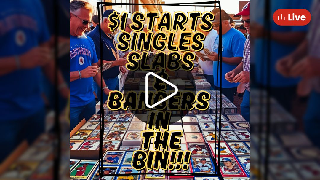 $1 STARTS, SINGLES, SLABS & BANGERS in the BIN!!! · gavatron42 · Whatnot: Buy, Sell & Go Live