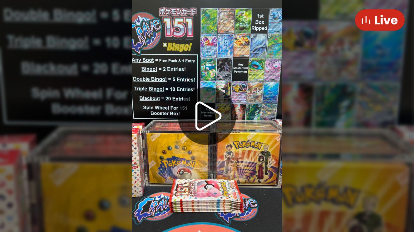 Whatnot - 🌟151 Booster Box Giveaway! RTYH for Bingo🌟 Livestream by cravecollecttcg #pokémon_cards