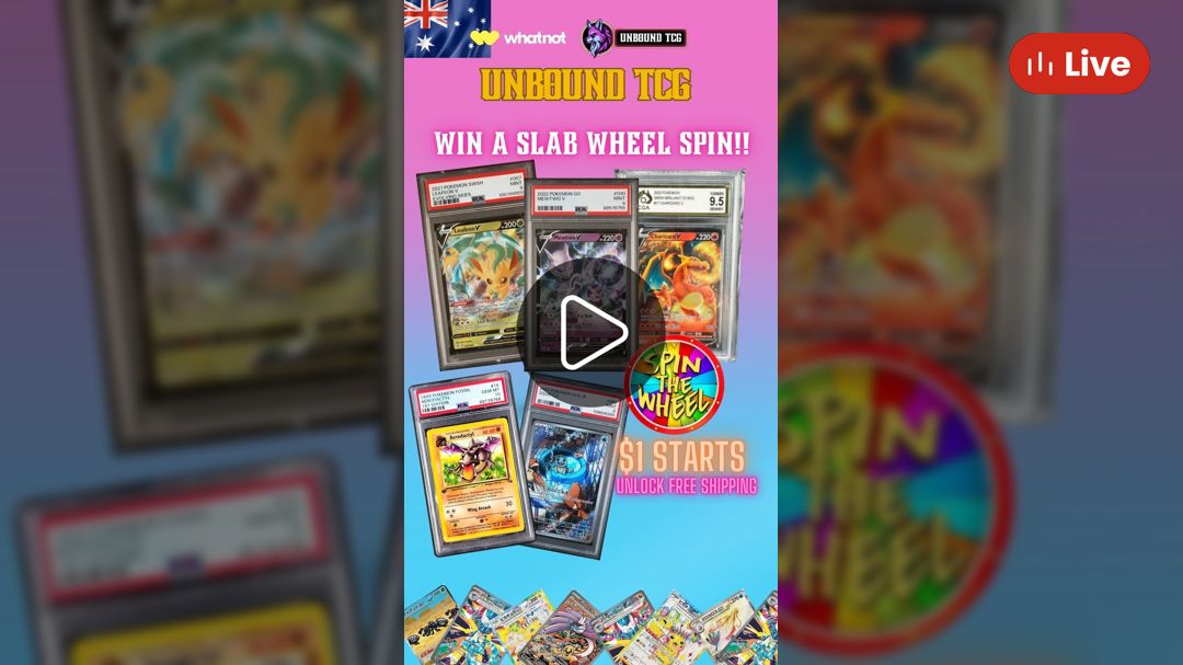 🇦🇺🔥WIN A CHARIZARD SLAB TONIGHT!! $1 STARTS WHEEL SPIN 🎡🔥 · @unbound ...