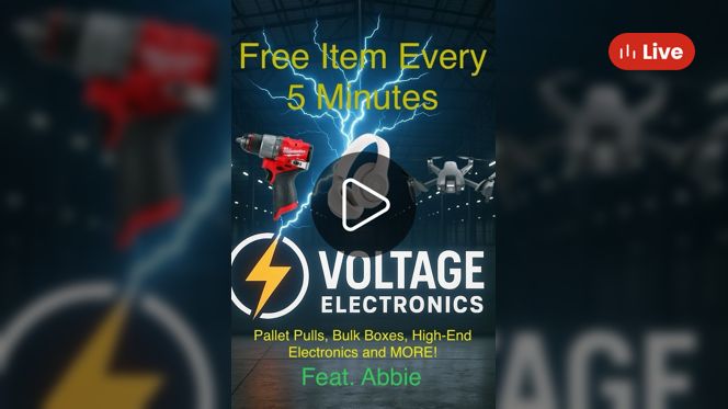 voltage_electronics is live · Everyday Electronics · $1 Starts · Whatnot: Shop, Sell, Connect