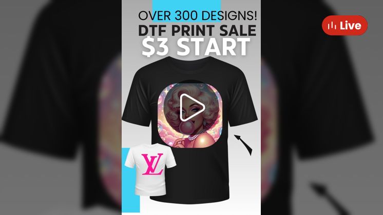 DTF Heat Transfer Print Sale Over 300 Designs! · @mylove4labels · Whatnot: Shop, Sell, Connect