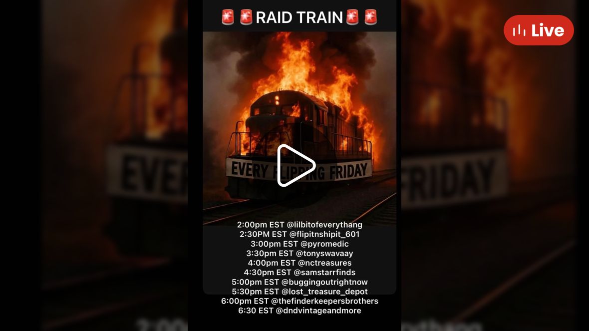 EVERY FLIPPING FRIDAY RAID TRAIN · @tonyswavaay · Whatnot: Shop, Sell ...