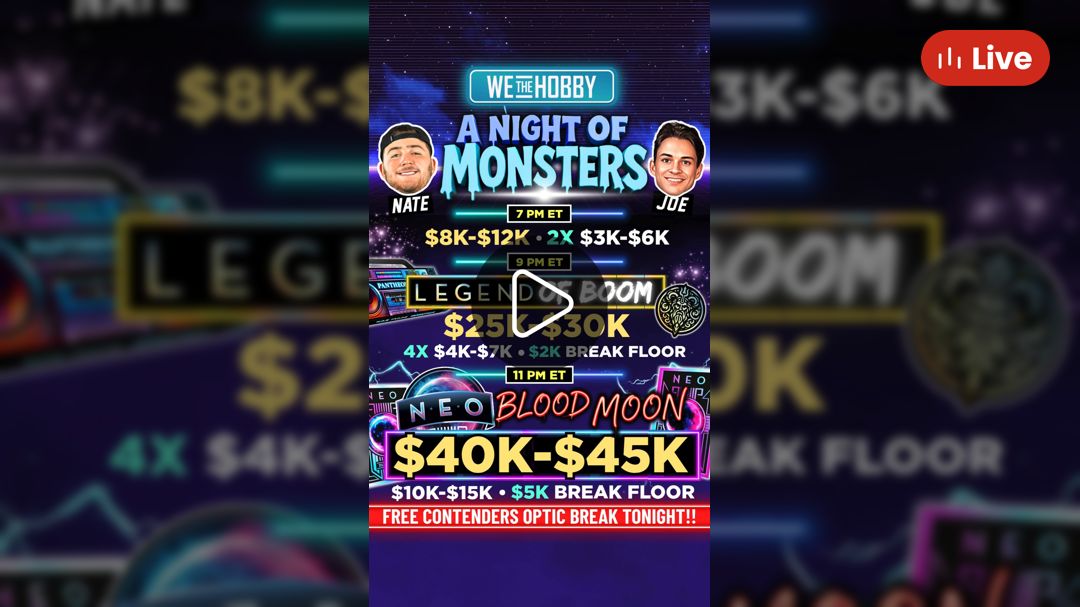 wethehobby is live · Football Breaks · $1 Starts, Hobby, Random Team ...