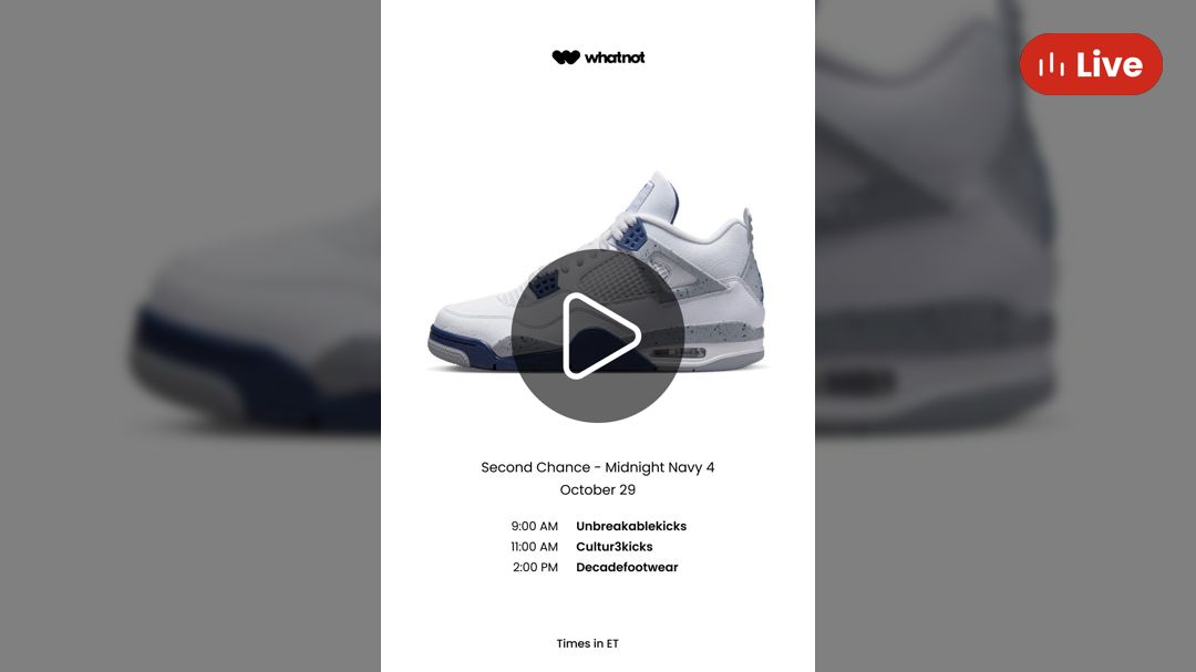 Whatnot - RETAIL JORDAN 4S (13 TOTAL!!!) 🚨🤯🔥 SECOND CHANCE: MIDNIGHT ...