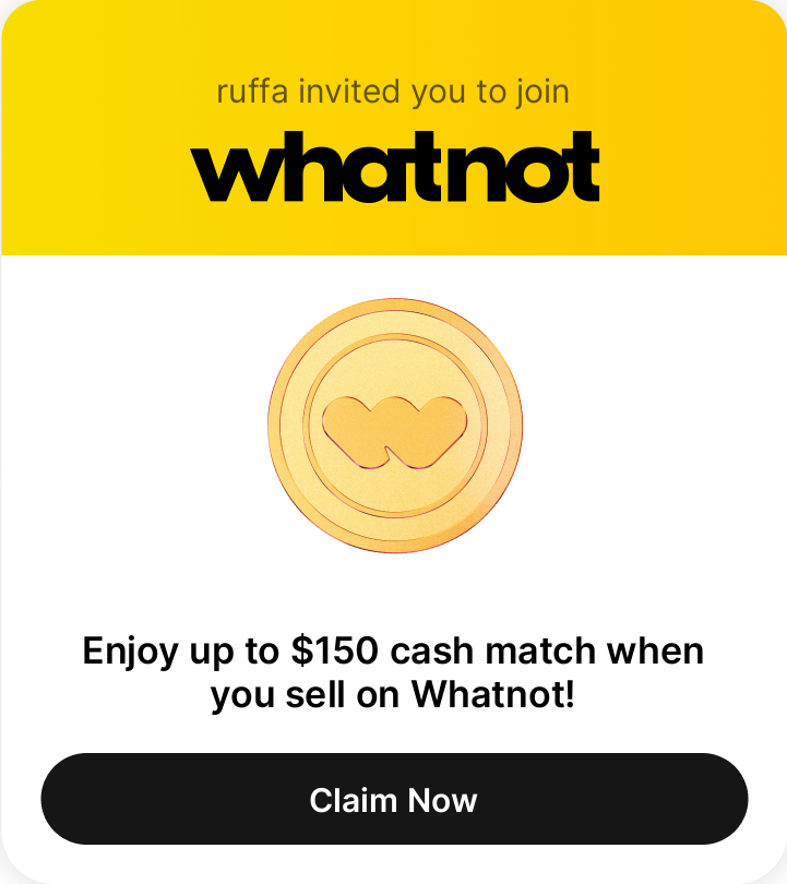 Invitation from ruffa to sell · Whatnot: Buy, Sell & Go Live
