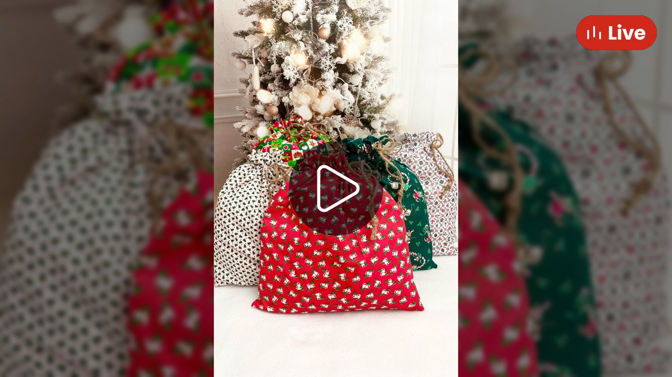 Whatnot - Christmas Fabric Gift Bags- Handmade - introduction to fabric ...