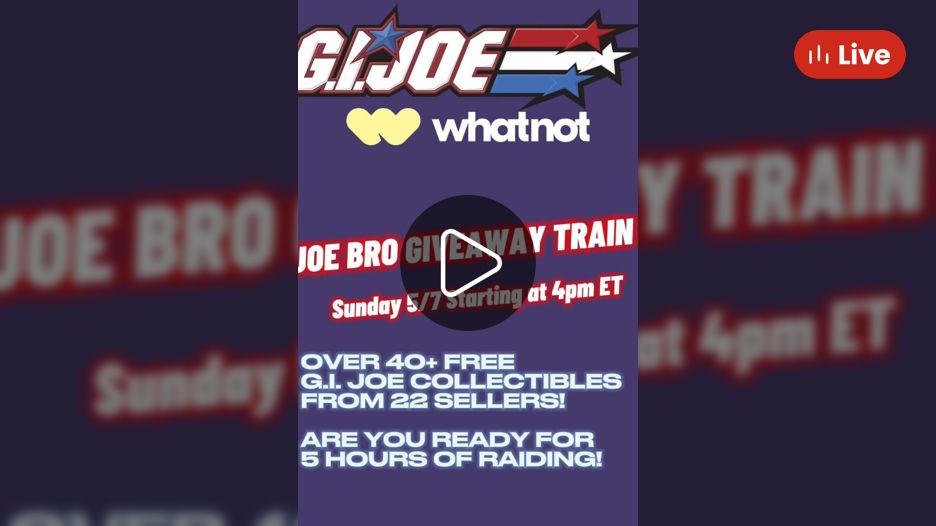 Whatnot - Joe bro give away train Livestream by ghess33 #g.i._joe_figures