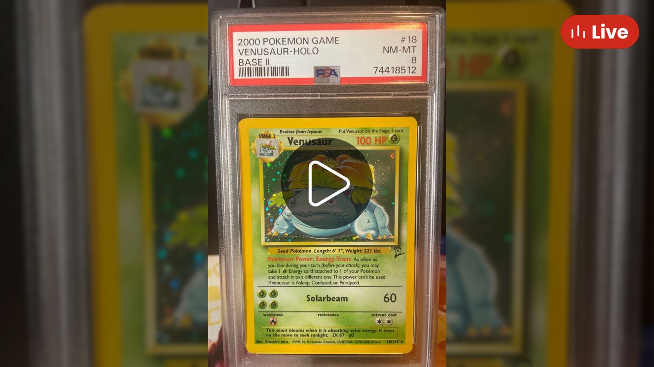 Whatnot - $1 Start Pull game w/Base set 2 Venusaur holo Livestream by ... Whatnot - $1 Start Pull game w/Base set 2 Venusaur holo Livestream by ...