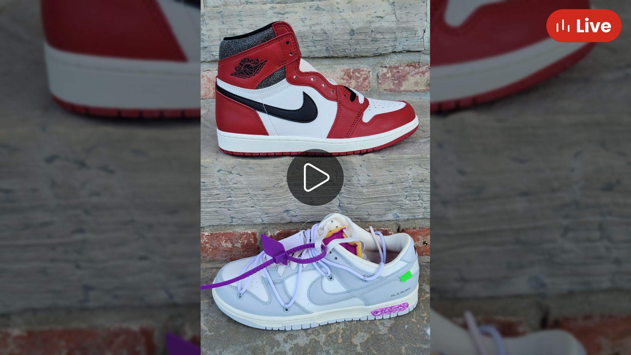Whatnot - FREE JORDAN 1 MID NOW LOST&FOUND/OFF-WHITE Livestream by mo ...