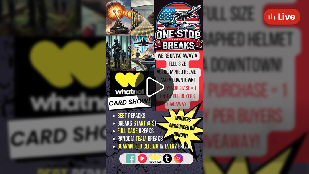 WHATNOT CARD SHOW BEST REPACKS BEST PRICE BEST VALUES · @onestopbreaks ...