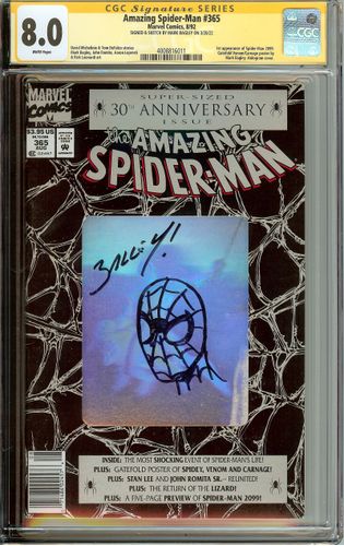 💥 Amazing Spider-Man #365 Newsstand 💥 CBCS 8.0 Signed Mark Bagley ...