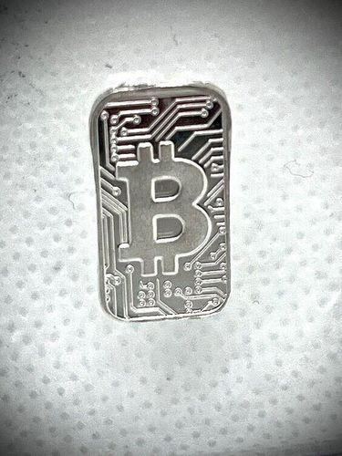 Bitcoin 1 gram .999 Fine Pure SILVER Bullion Bar Mini Proof 1g ₿ Crypto ...