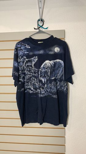 #29 90’s AOP Wolves Nature Tee, Large 22” x 27” | Whatnot