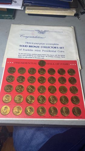Solid Bronze Collectors Set of Franklin Mint Presidential Coins | Whatnot