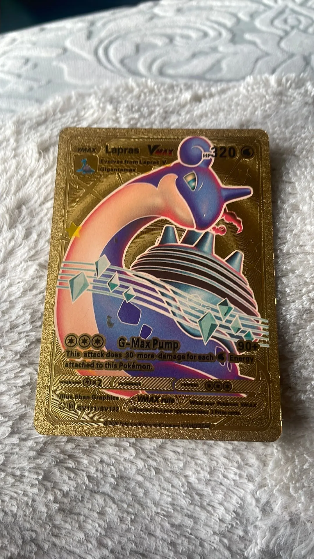 Lapras VMAX Gold Foil TCG Pokemon Card Fan Art 320HP Mint/NM Condition ...