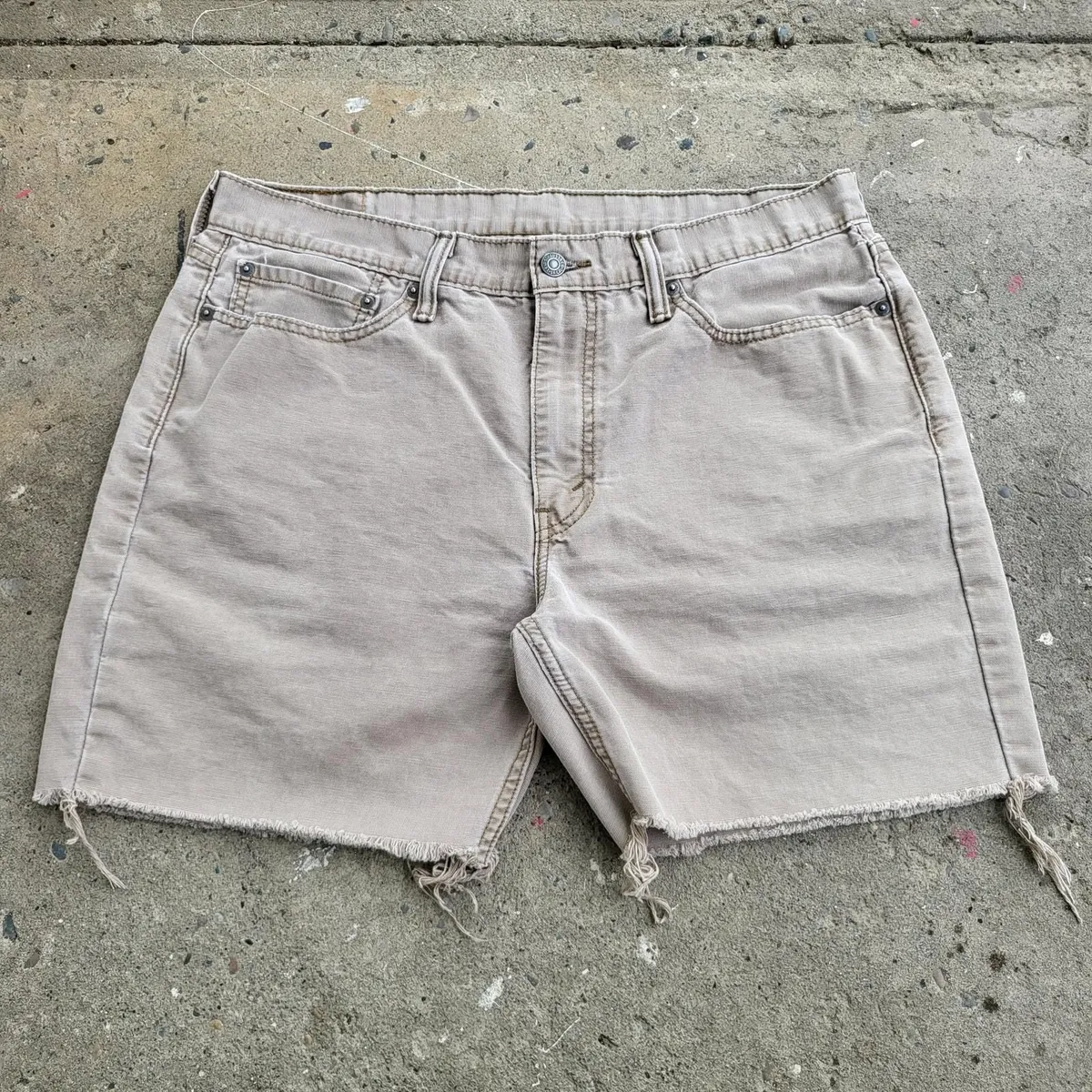 Levi's Cut Off Shorts Size 35 Brown Faded Denim Bermuda Jorts Grunge 6 ...