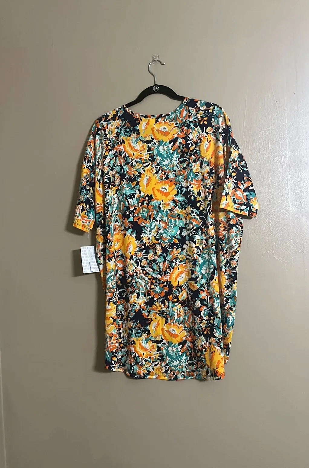 LuLaRoe Multicolor Irma High/Low Short Sleeves Round Neck Tunic Top Sz ...