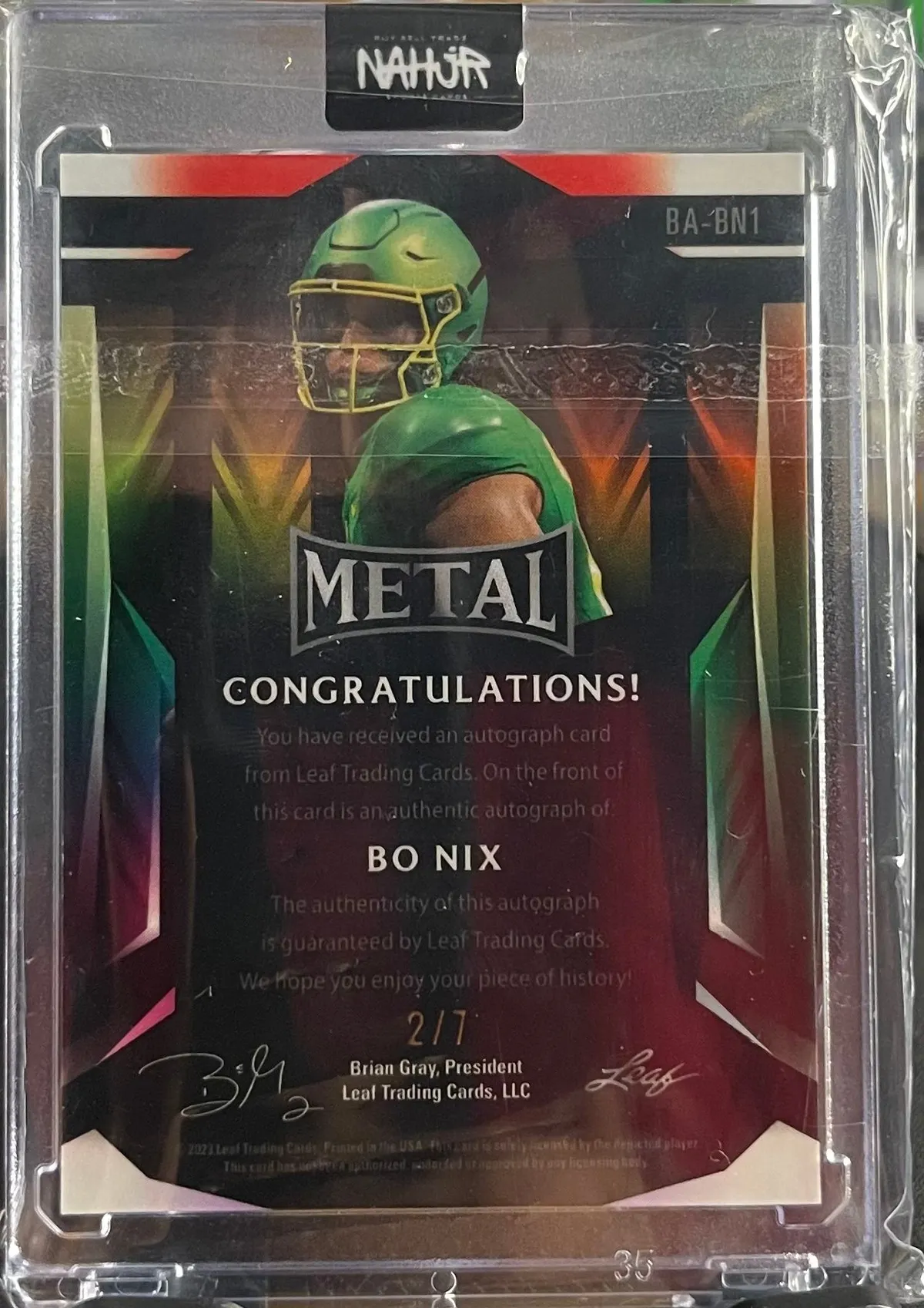 Bo Nix RC 2023 Leaf Metal Rookie Auto SSP /7 #BA-BN1 · Whatnot: Buy ...