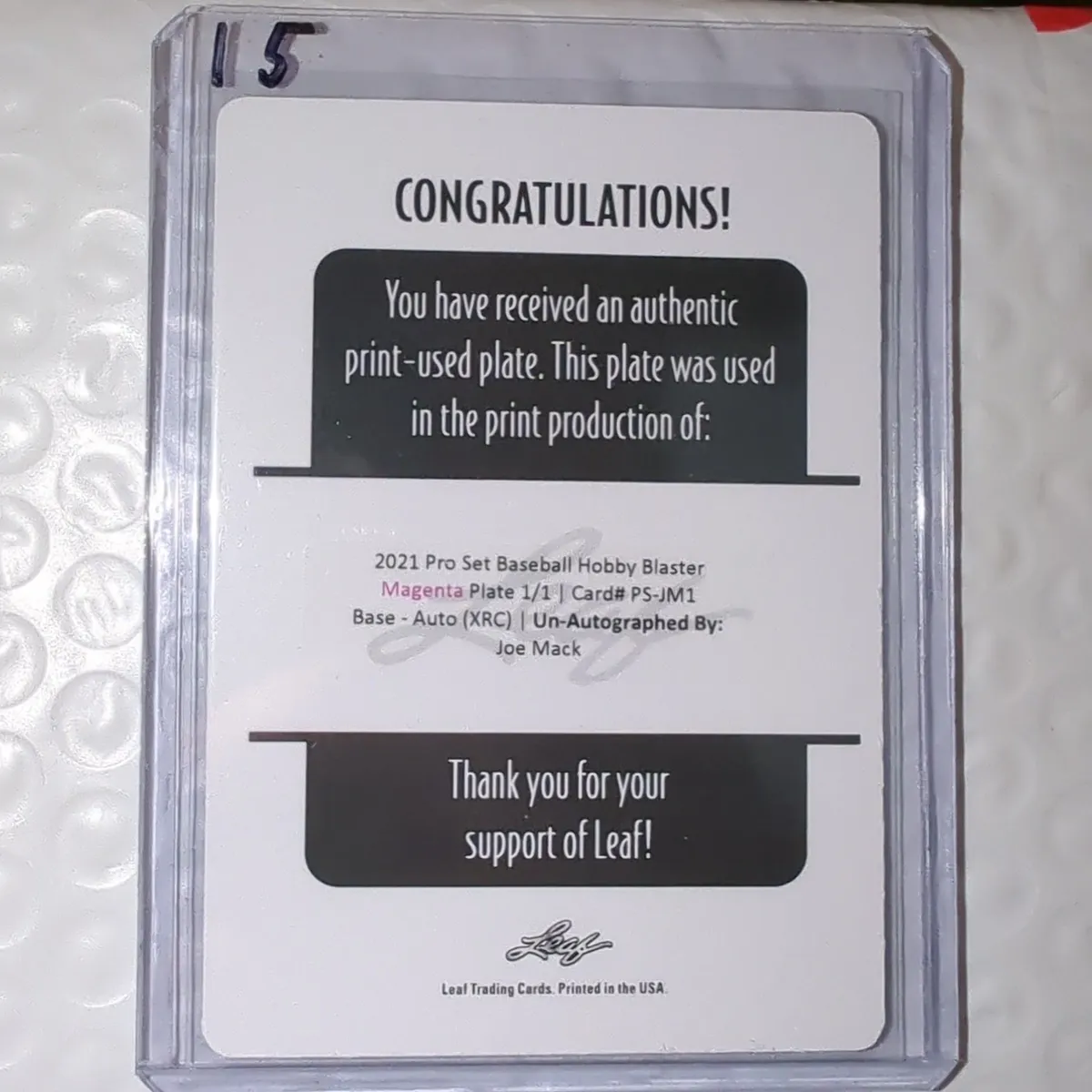 1/1 Joe Mack 2021 Pro Set Magenta Printing Plate #OS-JM1 Miami Marlins ...