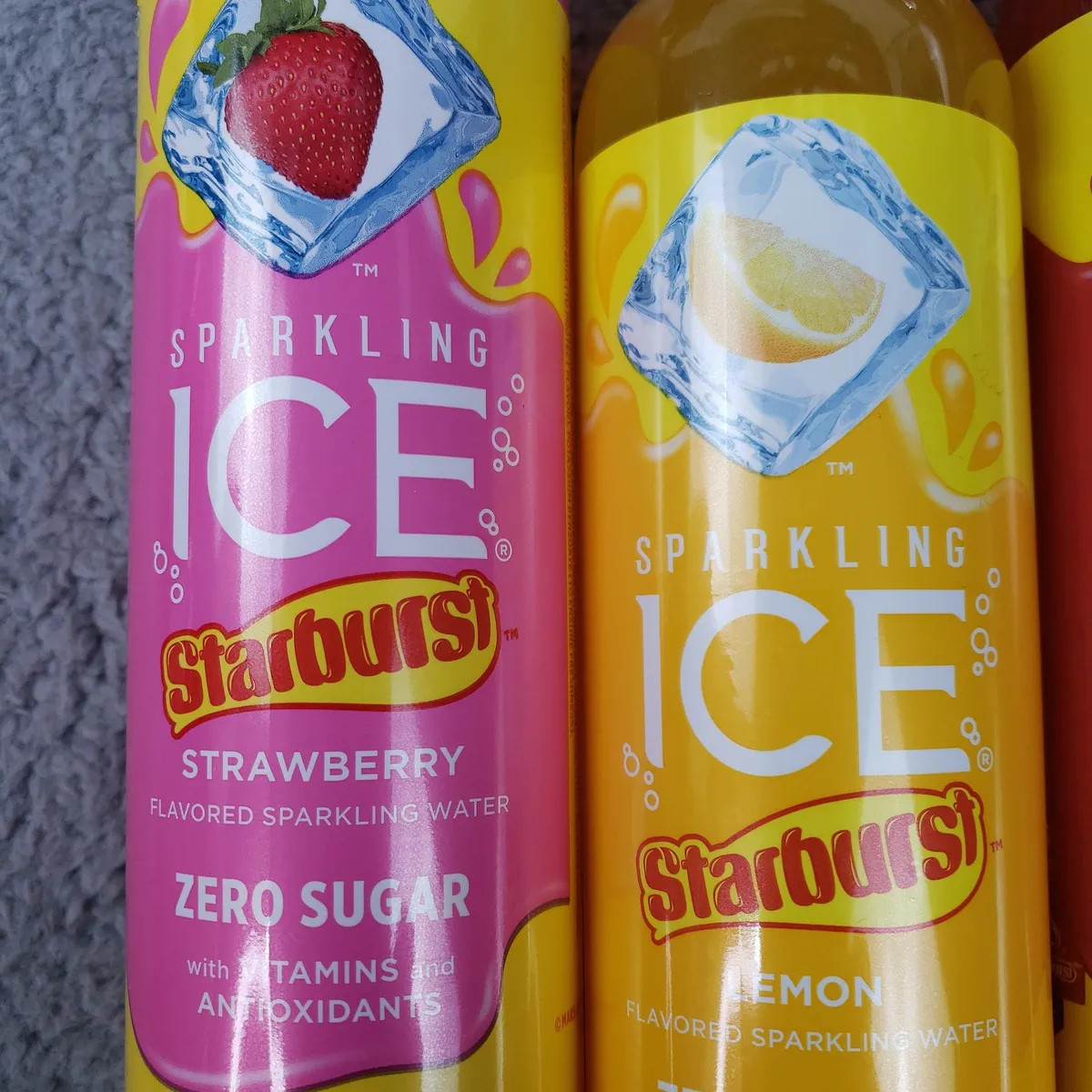 2) DRINKS: Starburst Sparkling Ice Flavored Water (4) bottles 17oz each ...