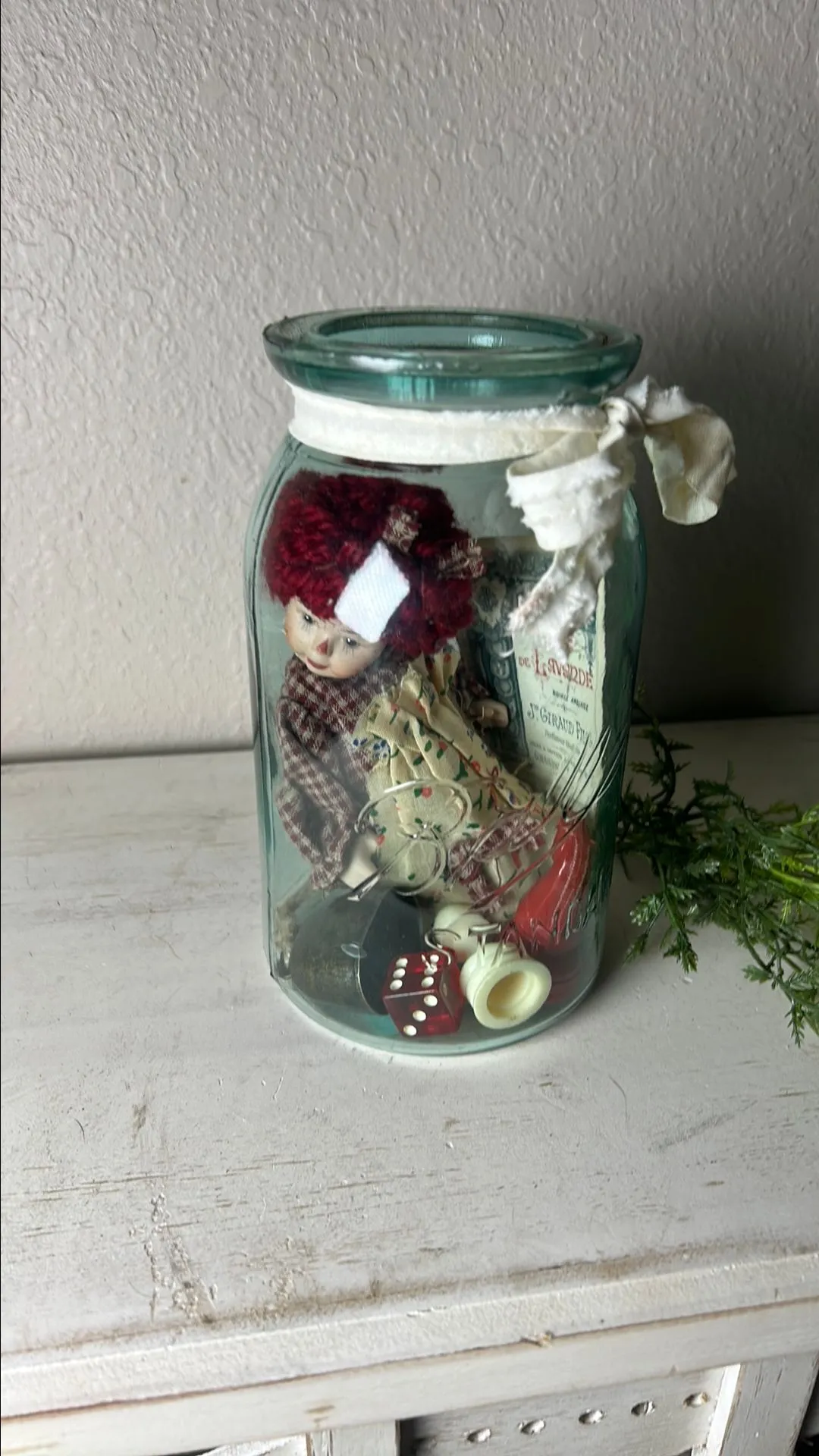 #2 Raggedy Ann in a vintage mason jar- junk jars · Whatnot: Shop, Sell ...