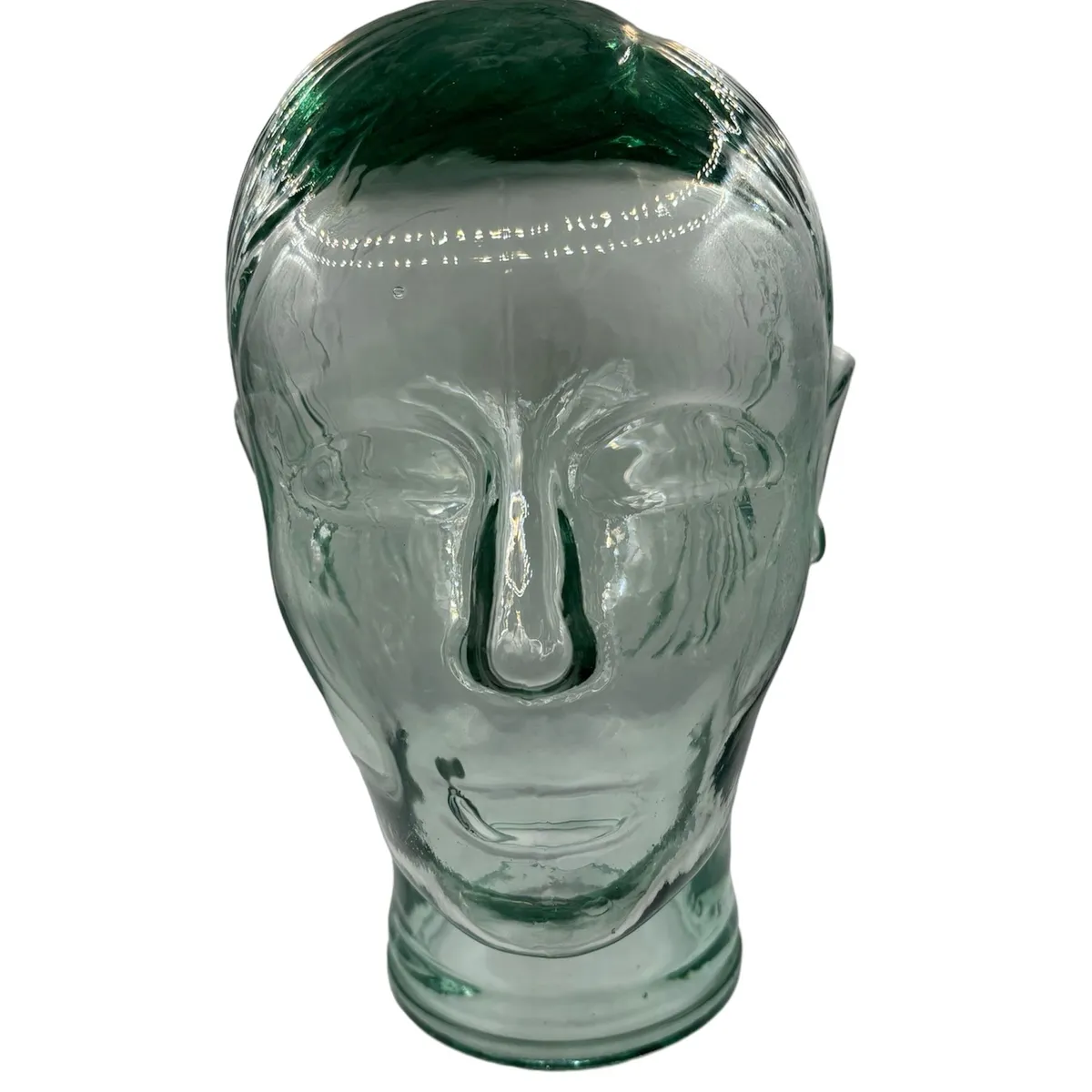 Vintage Original American Made Greenish Aqua Glass Male Mannequin Head ...