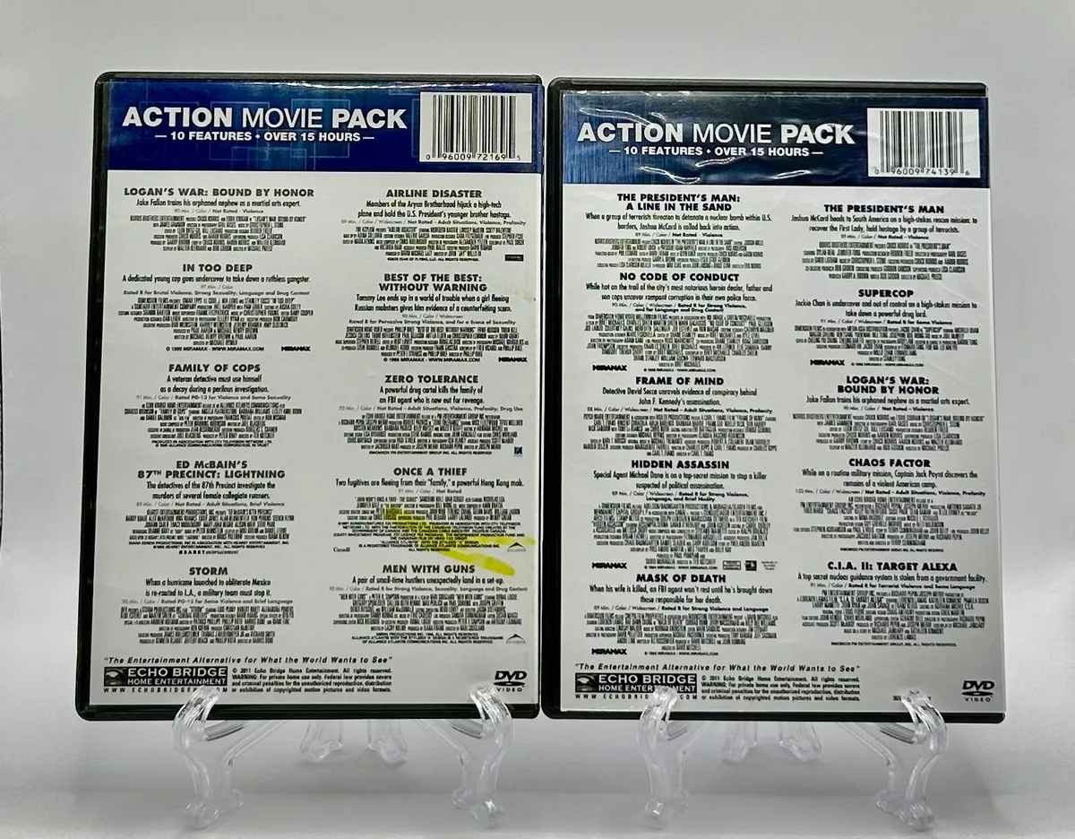 10-Movie Action Pack, Vol. 1-2 [4-Disc Set] (DVD, 2011) TESTED/WORKING ...