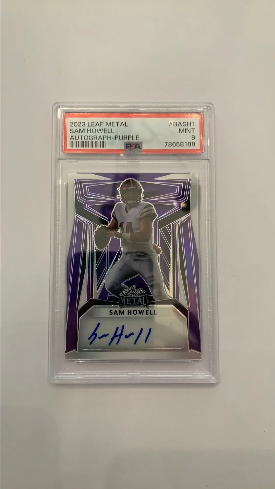 2023 Leaf Metal Autographs Sam Howell BASH1 Autograph-Purple PSA MINT 9 ...