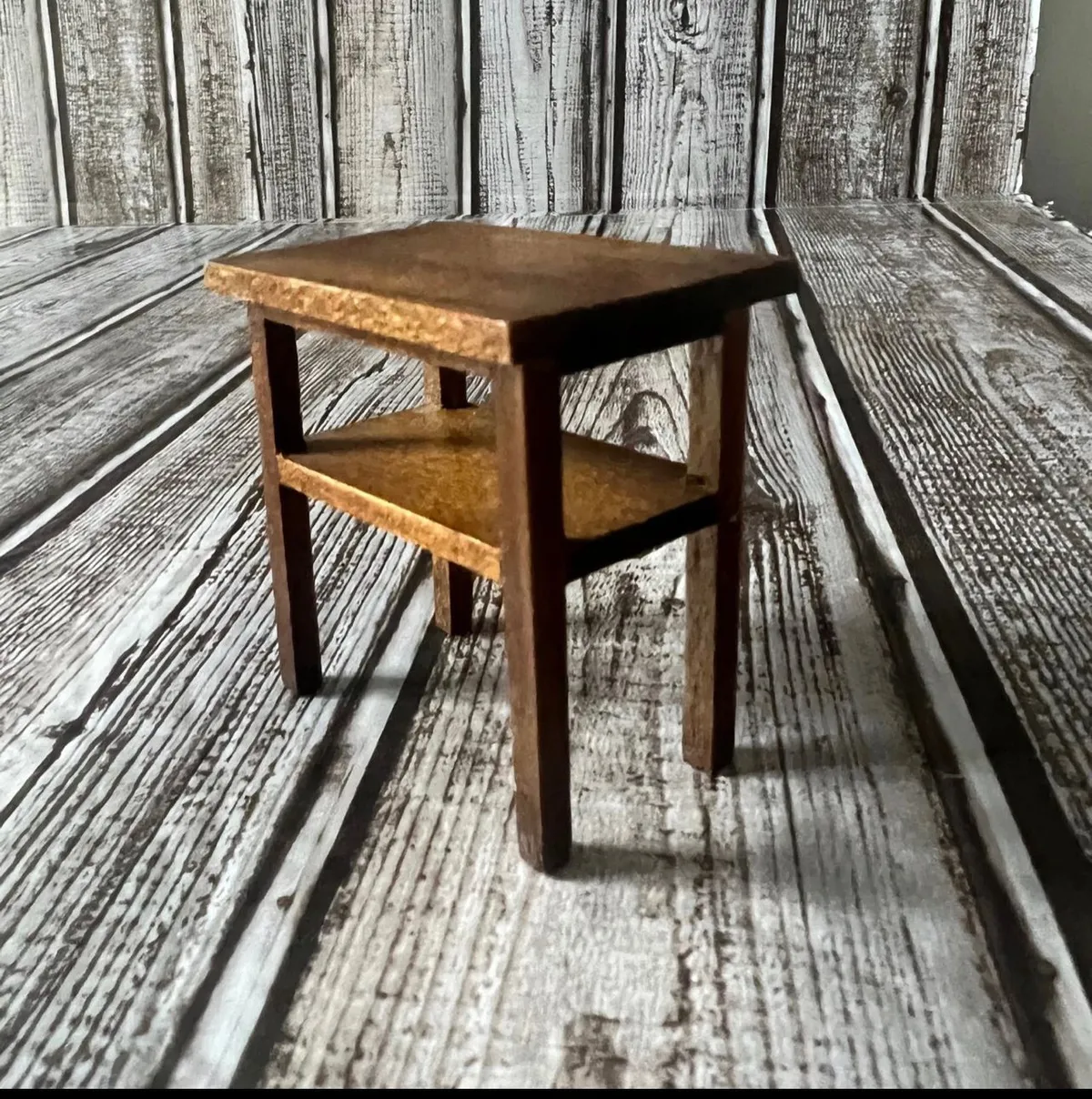 Doll house Miniature Wood End Side Table in Light Walnut D6839 ...