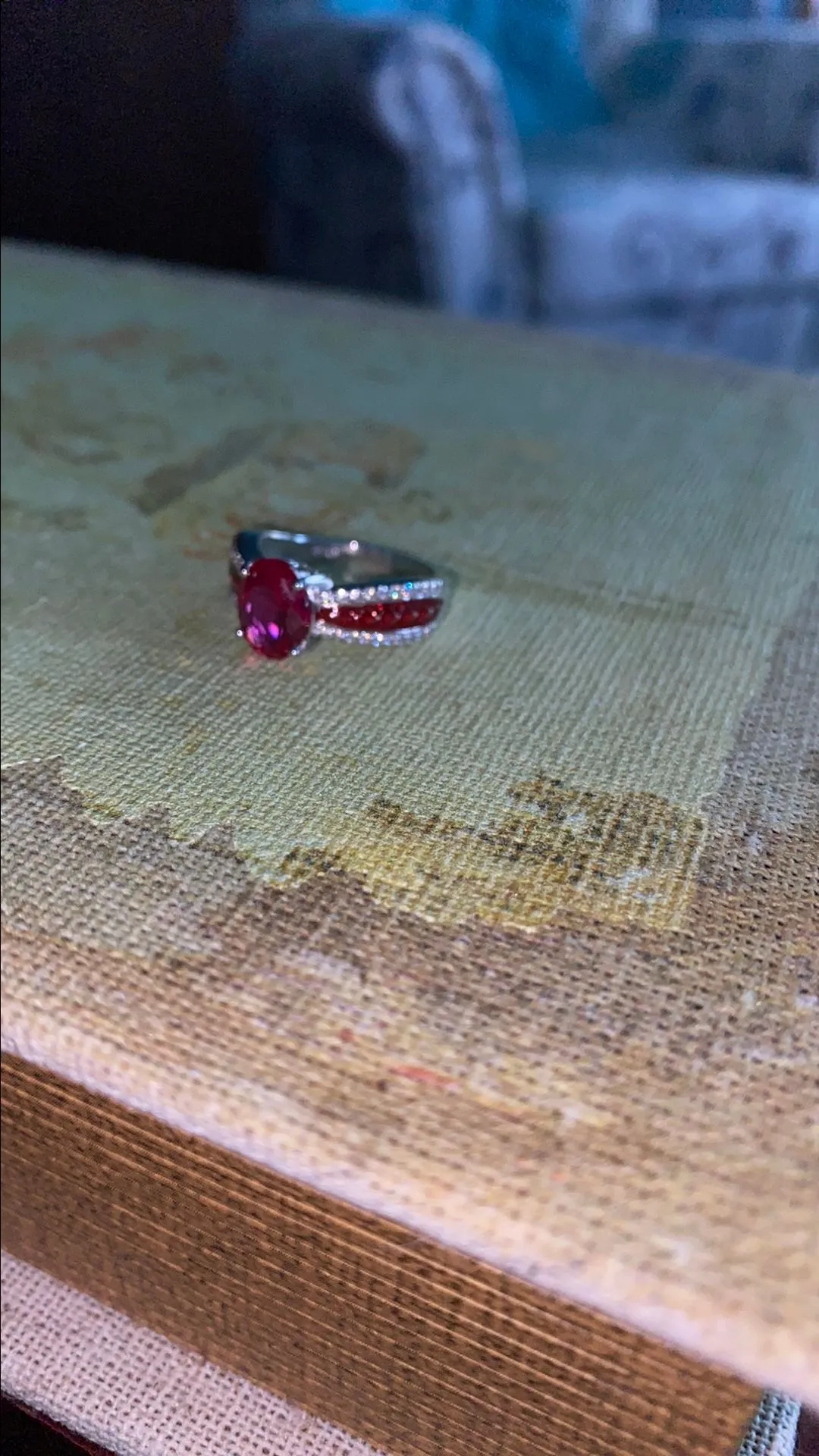 S44 Sterling Silver created Ruby with enamel-size 6 · Whatnot: Buy ...