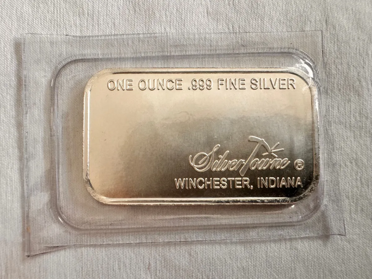 1 oz SilverTowne Prospector Silver Bar .999 PURE SILVER BULLION MINT ...
