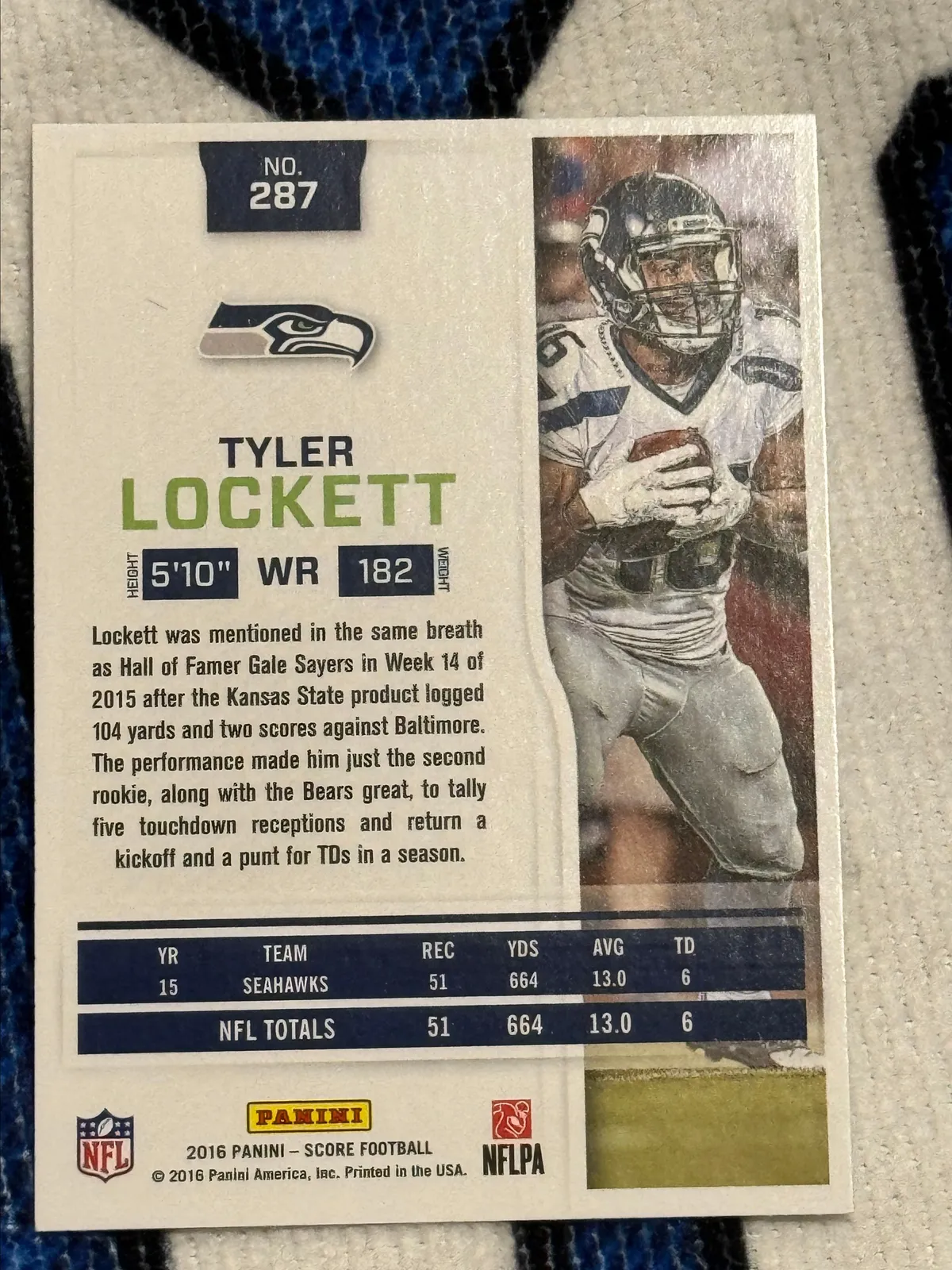 2016 Score Tyler Lockett #287 Seattle Seahawks Football Card · Whatnot ...