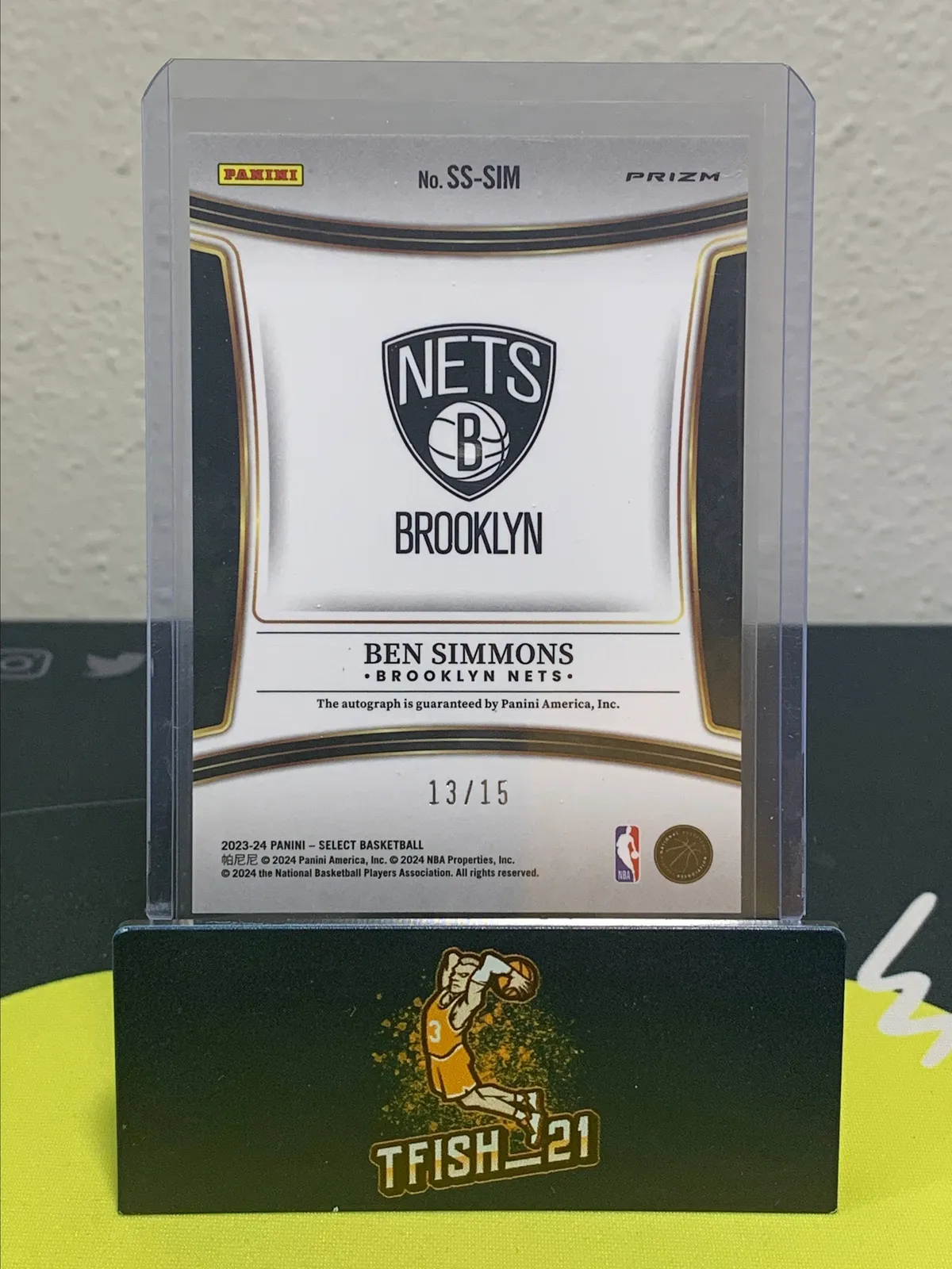 2023-24 Panini Select Ben Simmons Auto Purple Pulsar FOTL /15 #SS-SIM ...