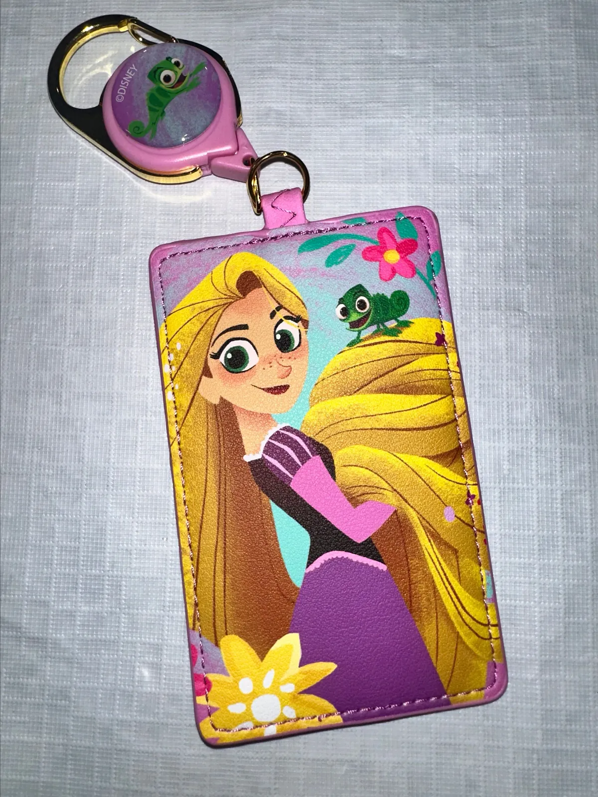"Tangled" Rapunzel & Pascal Floral Retractable I.D. Badge Holder ...