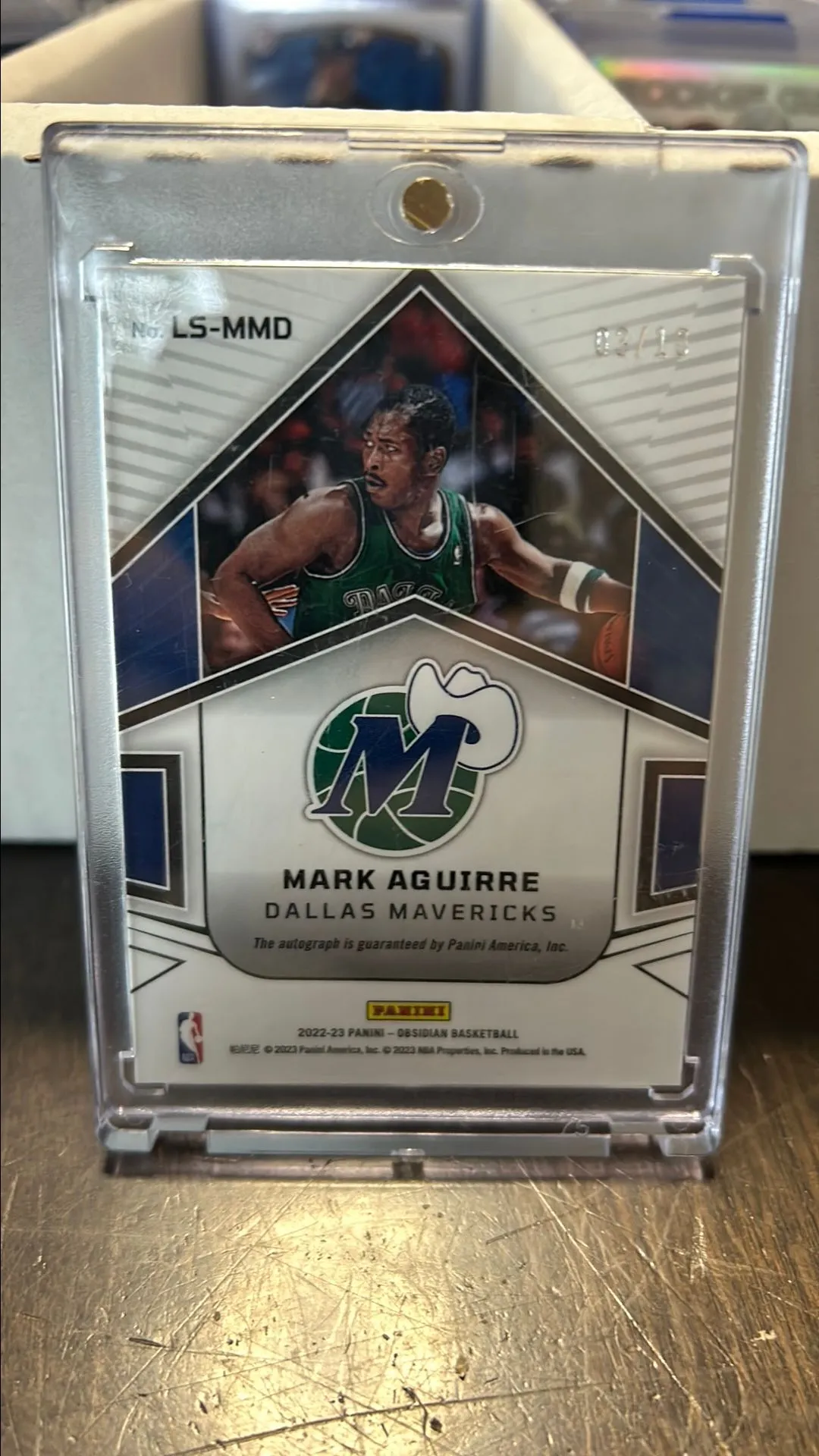 2022-23 Obsidian Mark Aguirre auto /10 Lightning Strike Yellow ...