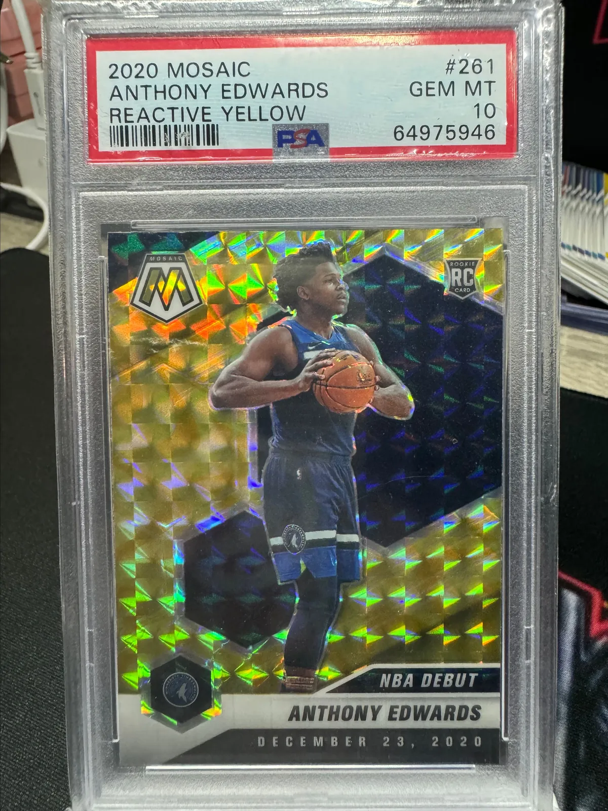 Anthony Edwards 2020 Mosaic Reactive Yellow GEM MT 10 · Whatnot: Buy ...
