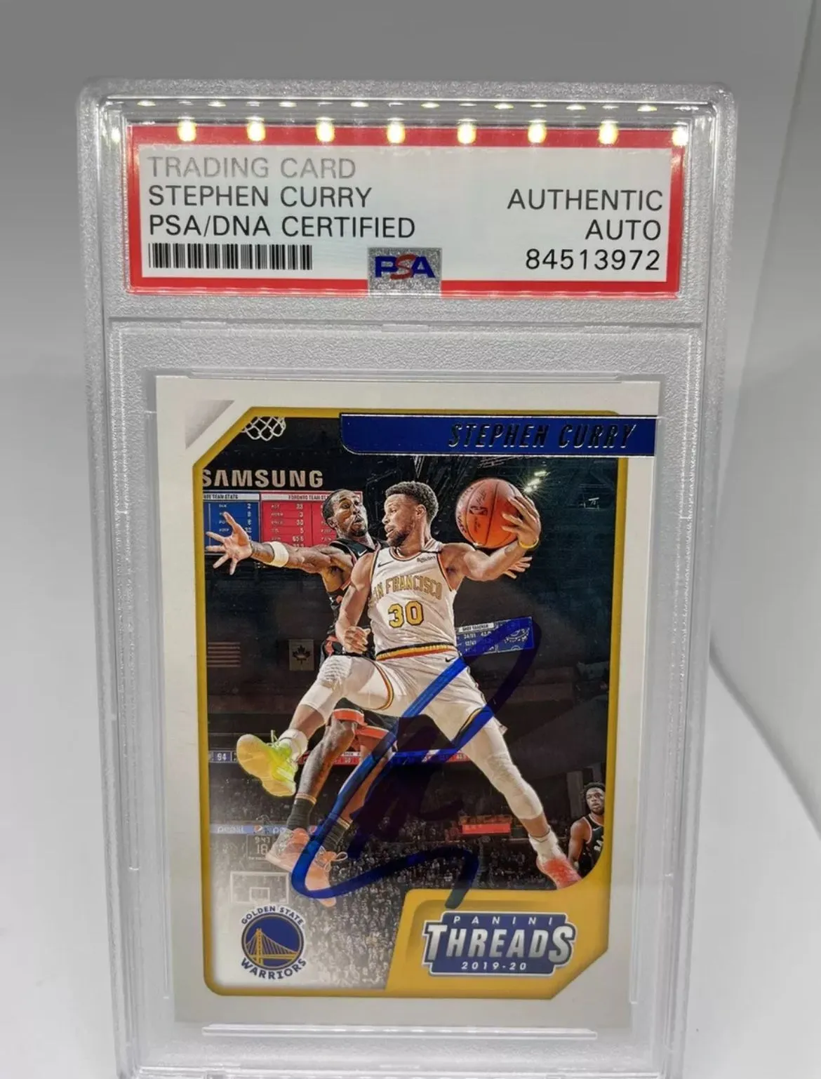 2019-20 Panini Threads Stephen Curry On Card Blue Ink Auto PSA Authenticated C19 · Whatnot: Buy ...