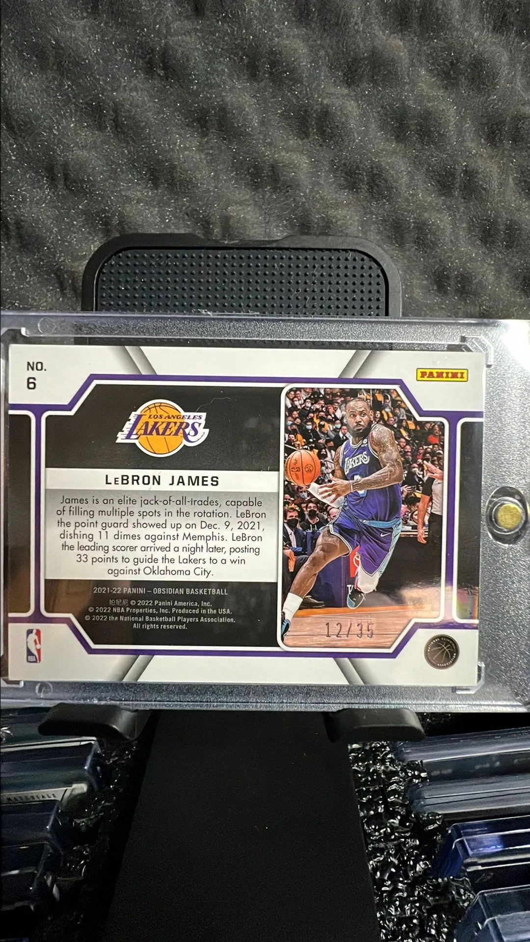 2021-2022 Panini Obsidian LeBron James Pitch Black /35 · Whatnot: Buy ...