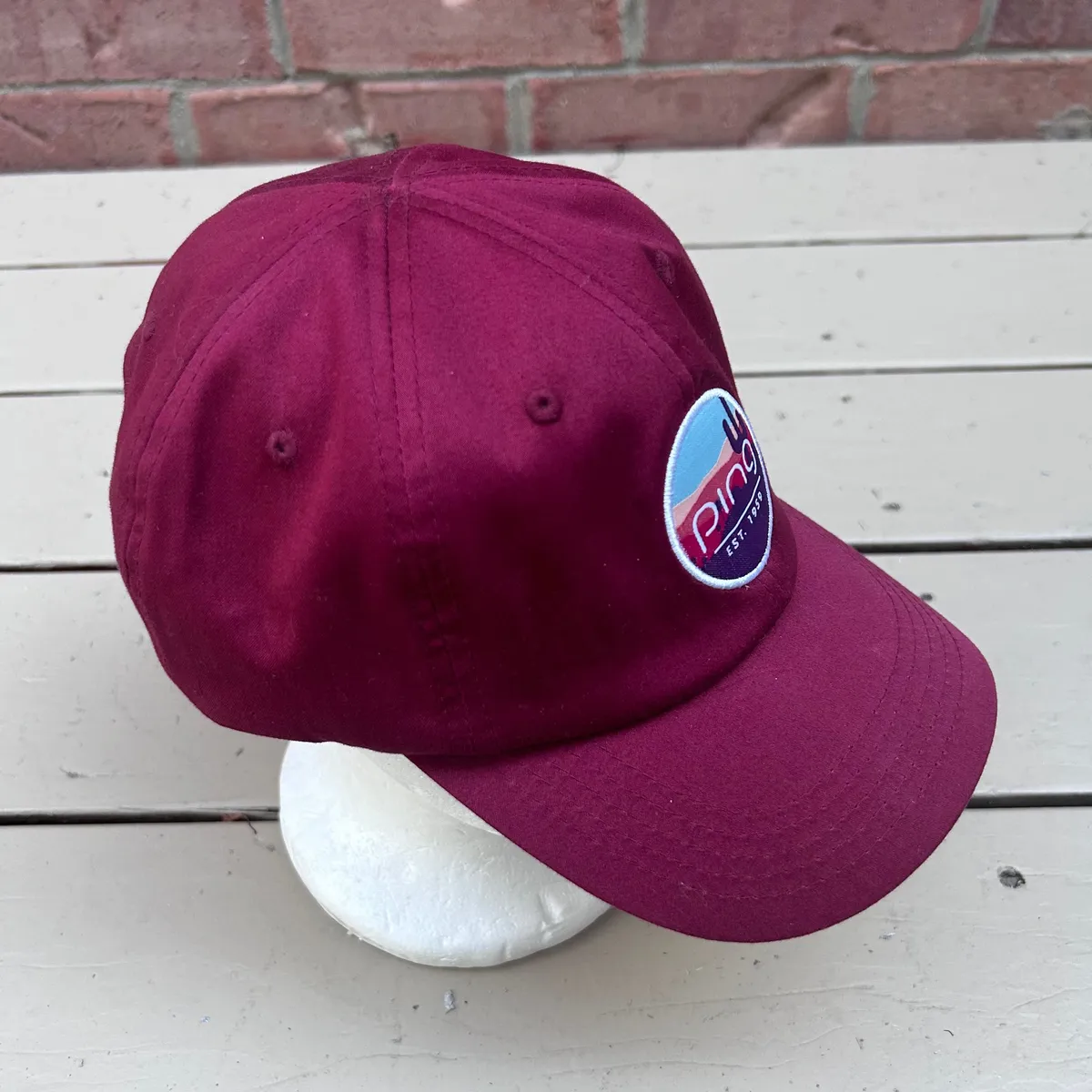 PING Ladies Iconic Golf Hat Magenta Womens Cap Adjustable Strap Arizona Patch Saguaro cacti ...