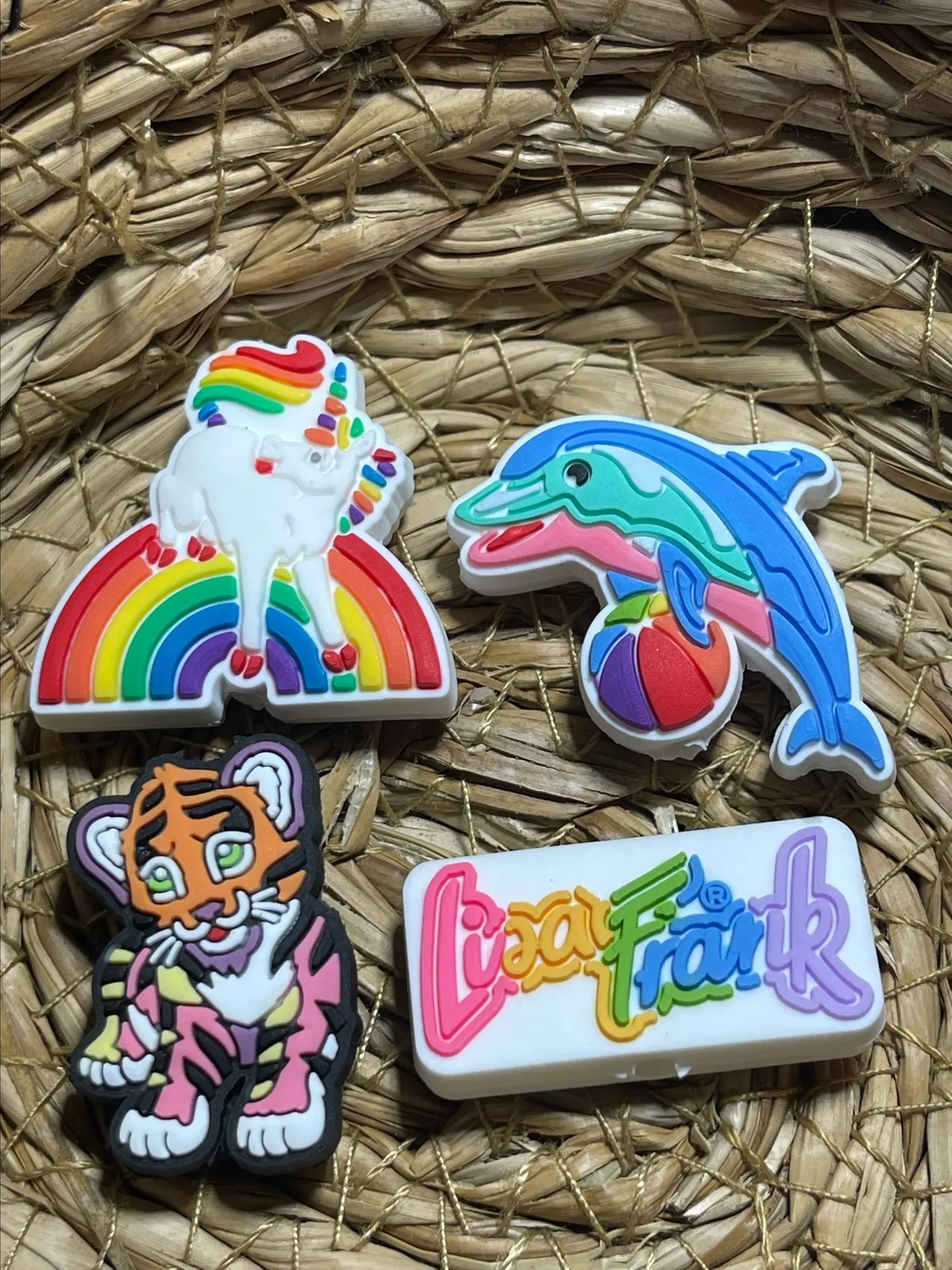 Silicone focal beads for diy crafting Beadable pens Lisa Frank 4 pieces ...