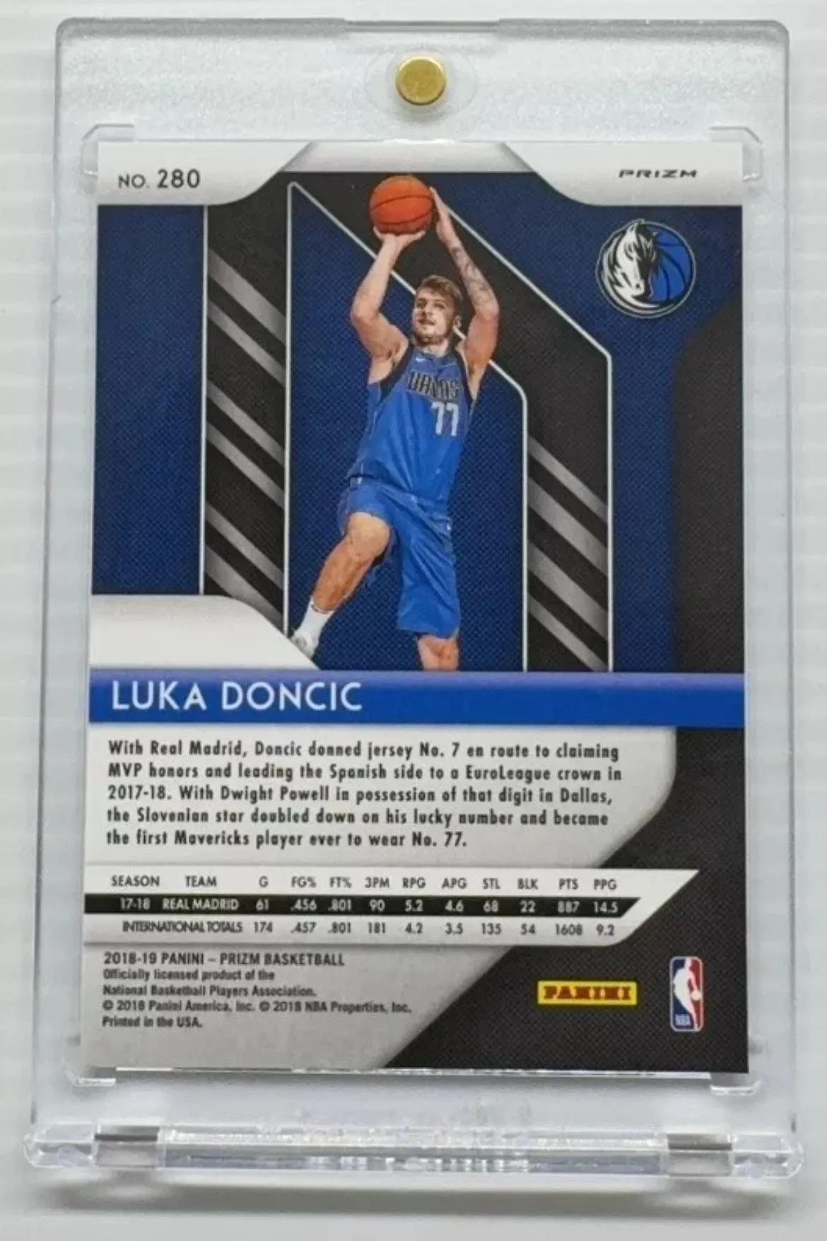 2018-19 Panini Prizm Luka Doncic #280 Silver Prizm Rookie RC Mavericks ...